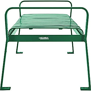 Global Industrial 96" L Outdoor Steel Slat Park Bench Without Back, Green