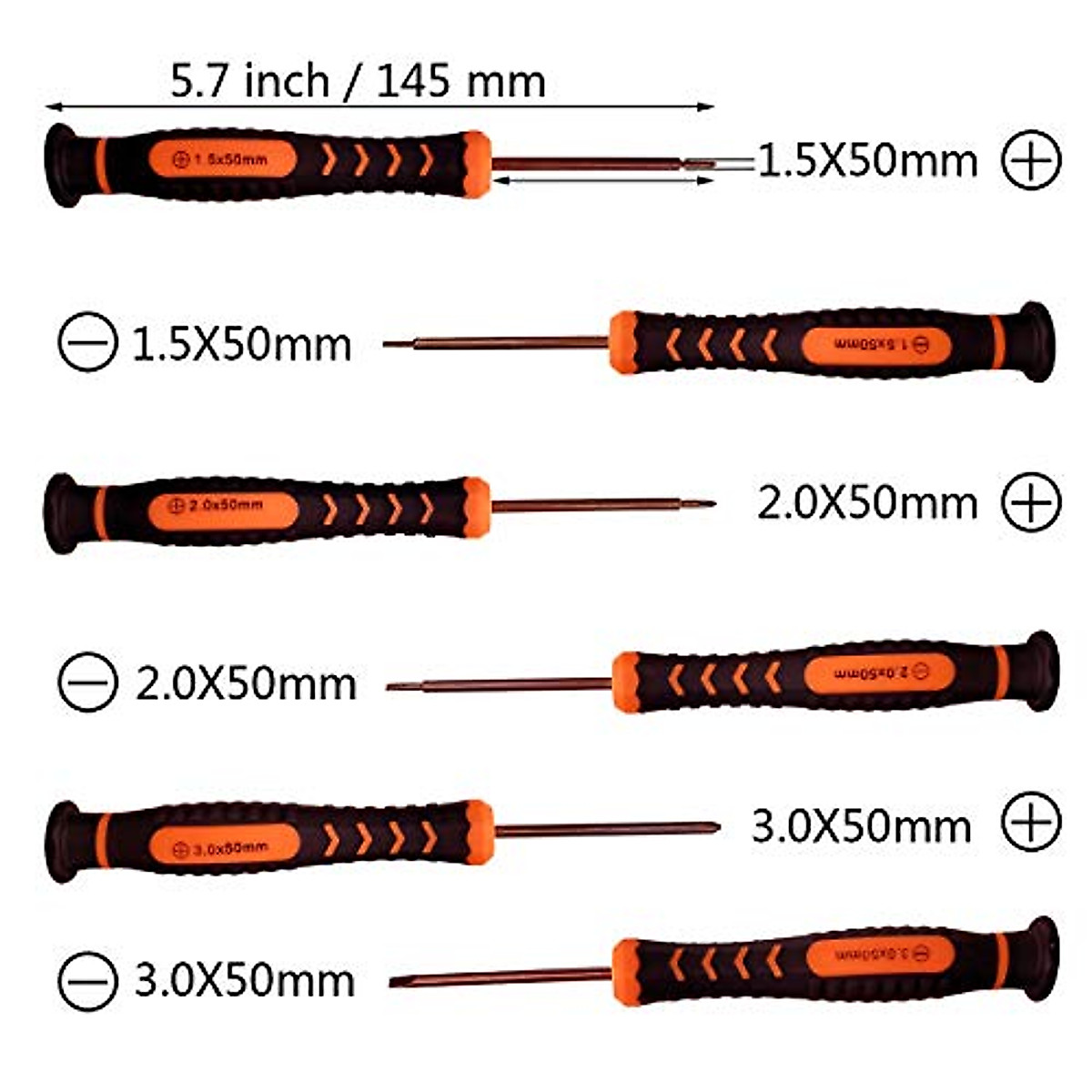 Hscakee Eyeglass Repair Kit with 6 PCS Flathead and Phillips Screwdrivers and Glasses Screws for Glasses, Eye Glass, Sunglass Repair