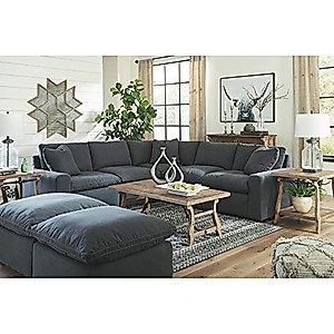 Signature Design by Ashley Savesto Feather Blended Cloud Armless Wedge, Dark Gray