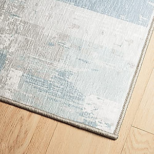 ODIKA 2x7 Runner Rugs for Hallway with Non-Skid Backing - Neutral Carpet Runners for Hallway - Modern Entryway Rug Abstract Geometric Kitchen Rug