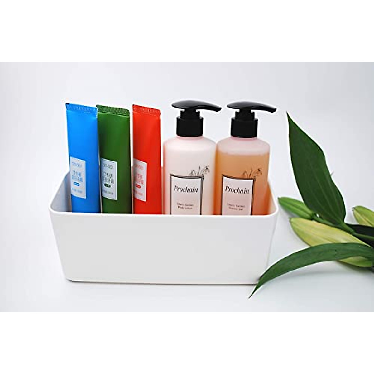 LADYBEE7LES Bath Shelve, Adhesive Shelf Shower Caddy Bathroom Organizer, No Drill Wall Mounted Shower Caddy Basket plastic，White Storage Rack for Bathroom/Kitchen