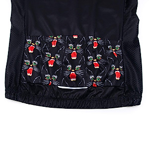 Women's Cycling Jersey Tops Summer Short Sleeve Full-Zip Clothing Bike Shirt Elegant Flowers