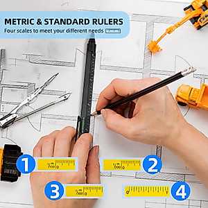 Multitool Pen Cool Gadgets Tools, Gifts for Men Dad Him Birthday Father's Day, Tactical Pen with Stylus, Level, Rulers, Screwdrivers, Boyfriend Husband Carpenter Gift Accessories(Black)