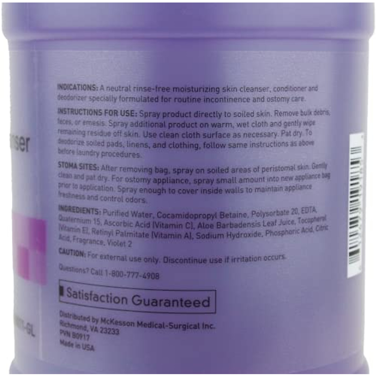 McKesson Perineal Wash Rinse-Free Cleanser, 1 Gallon Refill Bottle