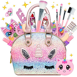 Kids Makeup Kit for Girl - Kids Makeup Kit Toys for Girls Washable Make Up for Little Girls, Child Play Real Makeup Set, Non Toxic Toddlers Pretend Cosmetic Kits, Age 4-12 Year Old Children Gift