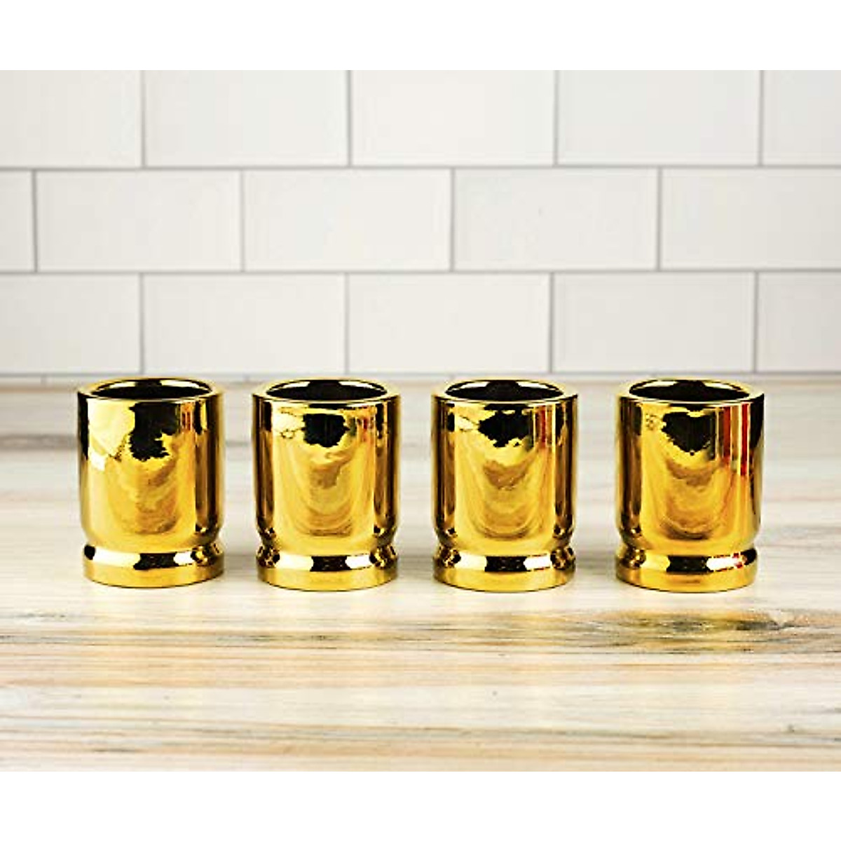 The Wine Savant 50 Caliber Bullet Shot Glasses Set - Set of 4 - Each holds 2 Ounces - Tactical Bullet Casings Shot Glasses