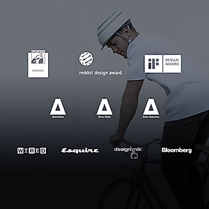 CLOSCA. Folding Helmet. Helmet with Visor. Adult Bicycle Helmet. Bike Helmet and Electric Scooter Helmet. Commuter Helmet. Collapsible Helmet. Helmet for Women and Helmet for Men. (White,L)