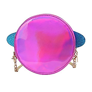 LUI SUI-Stunning Parent-child Circular planet party bag women laser planet orbit shoulder bag C54 (Parent, Purple)