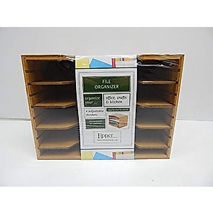 Lipper International 811 Bamboo Wood File Organizer with 4 Dividers, 12 3/4" x 9 1/4" x 9 1/2"