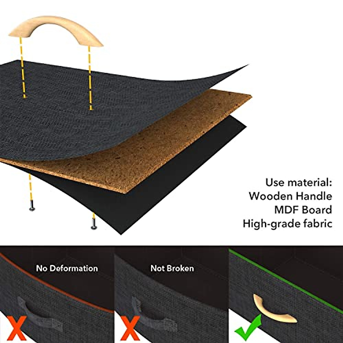 ROMOON Dresser Storage Drawer, 5 Fabric Units Organizer and Storage for Bedroom, Hallway, Entryway, Closets - Dark Gray