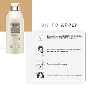 Biotop Professional 007 Keratin Conditioner, Moisturizing Conditioner for Very Damaged Hair 33.80 fl oz