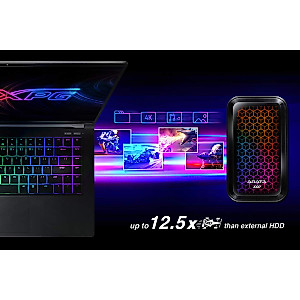ADATA RGB SE770G 512GB USB3.2 Type-C Fast Transfer Gaming and Personal External SSD (ASE770G-512GU32G2-CBK)