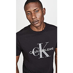 Calvin Klein Men's Short Sleeve Monogram Logo T-Shirt, Black Unbox, X-Large