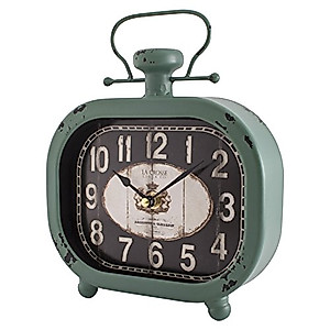 La Crosse 404-3425 Distressed Teal Metal Clock