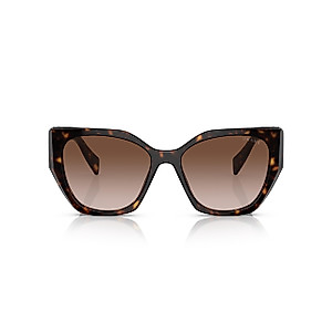 Prada PR 19ZS 2AU6S1 Tortoise Plastic Butterfly Sunglasses Brown Gradient Lens