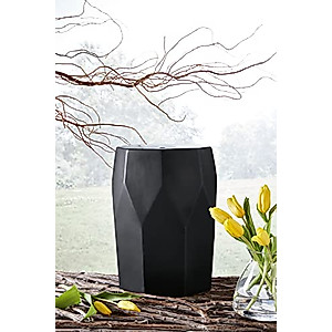Signature Design by Ashley Rhysworth Contemporary Ceramic Indoor/Outdoor Stool, Black