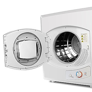 Barton Tumble Dryer White w/Heat Control Automatic Portable Electric RV Apartment Clothes Laundry Compact