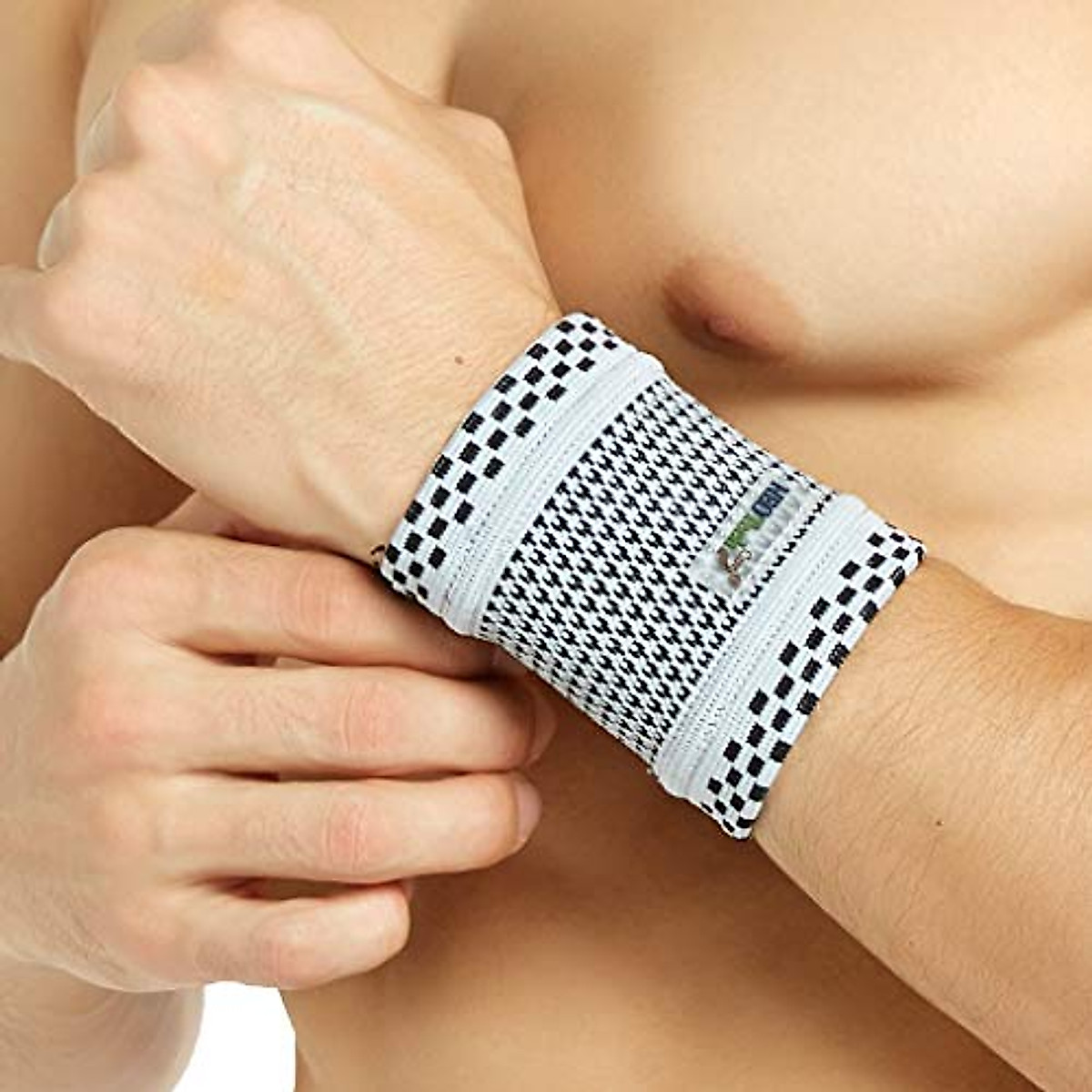 NeoTech Care Wrist Band - Light, Elastic, Men, Women, Right or Left - Grey Color (Size S, 1 Pair)