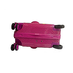 Disney Minnie Mouse Ride on Suitcase for Kids, 18'' Suitcase with Seat for Kids, Cute Lightweight Kids Travel Suitcase Trolley