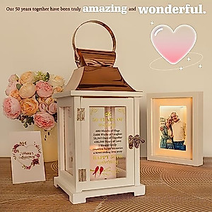 HN HAIINAA 50th Wedding Anniversary Lantern 50th Anniversary Wedding Gifts for Couple Parents Husband Wife Grandparents, Happy 50th Anniversary Decoration