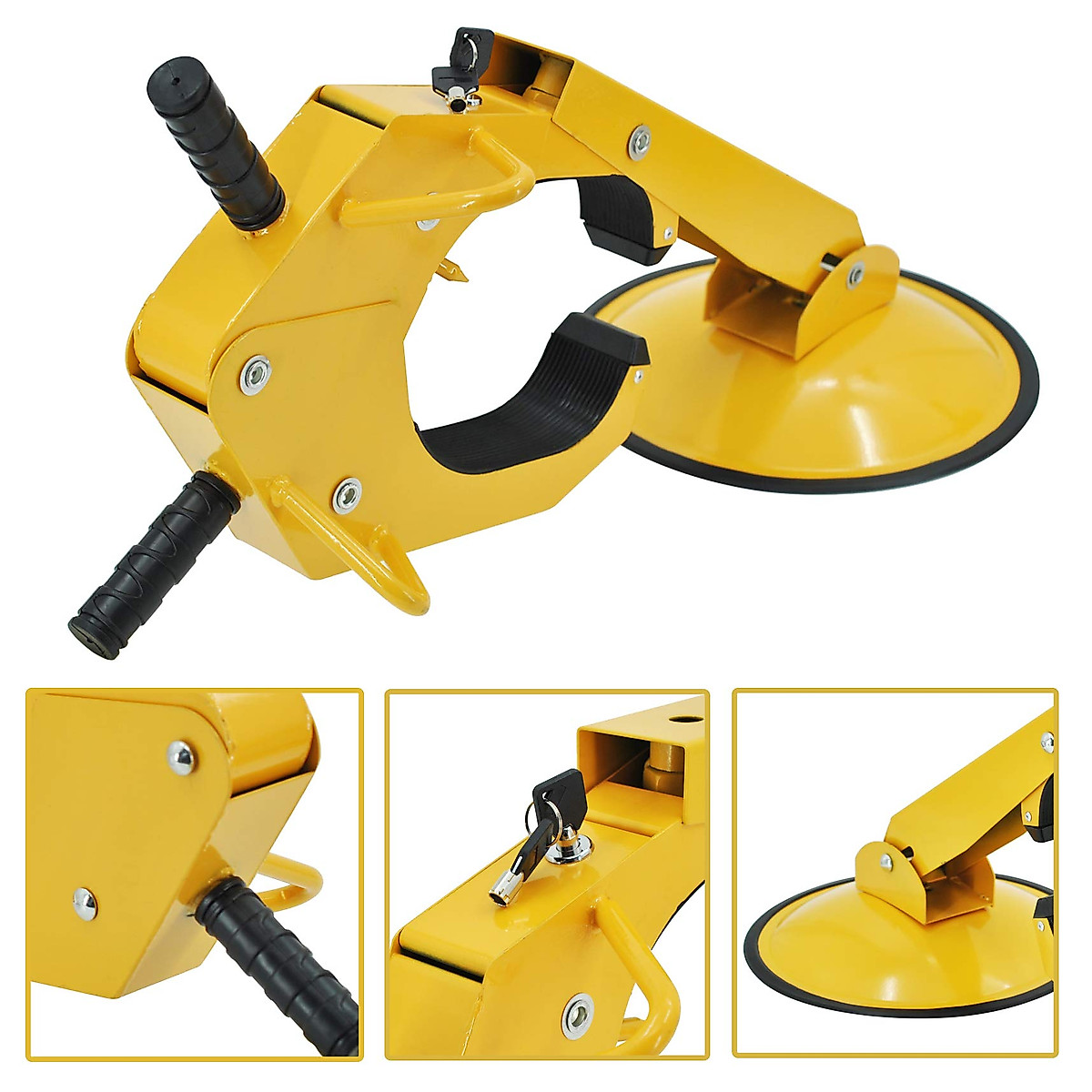 2 Pack Trailer Wheel Lock Clamp Boot Adjustable for RV Boat Trailer Truck Auto Car Heavy Duty Steel Anti-Theft Tire Lock Trailer Boot Towing Security Device