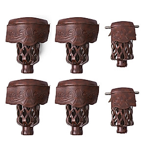 GSE Games & Sports Expert Set of 6 Heavy Duty PU Leather Billiard Pool Table Pockets, Billiard Pool Table Accessories (Walnut, Shield)