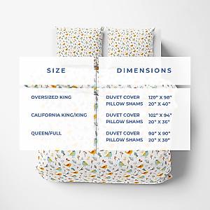 Kotton Culture Printed Duvet Cover 3 Piece 100% Egyptian Cotton Breathable All Season 600 Thread Count with Zipper & Corner Ties Comforter Cover (King, Forest Birds)