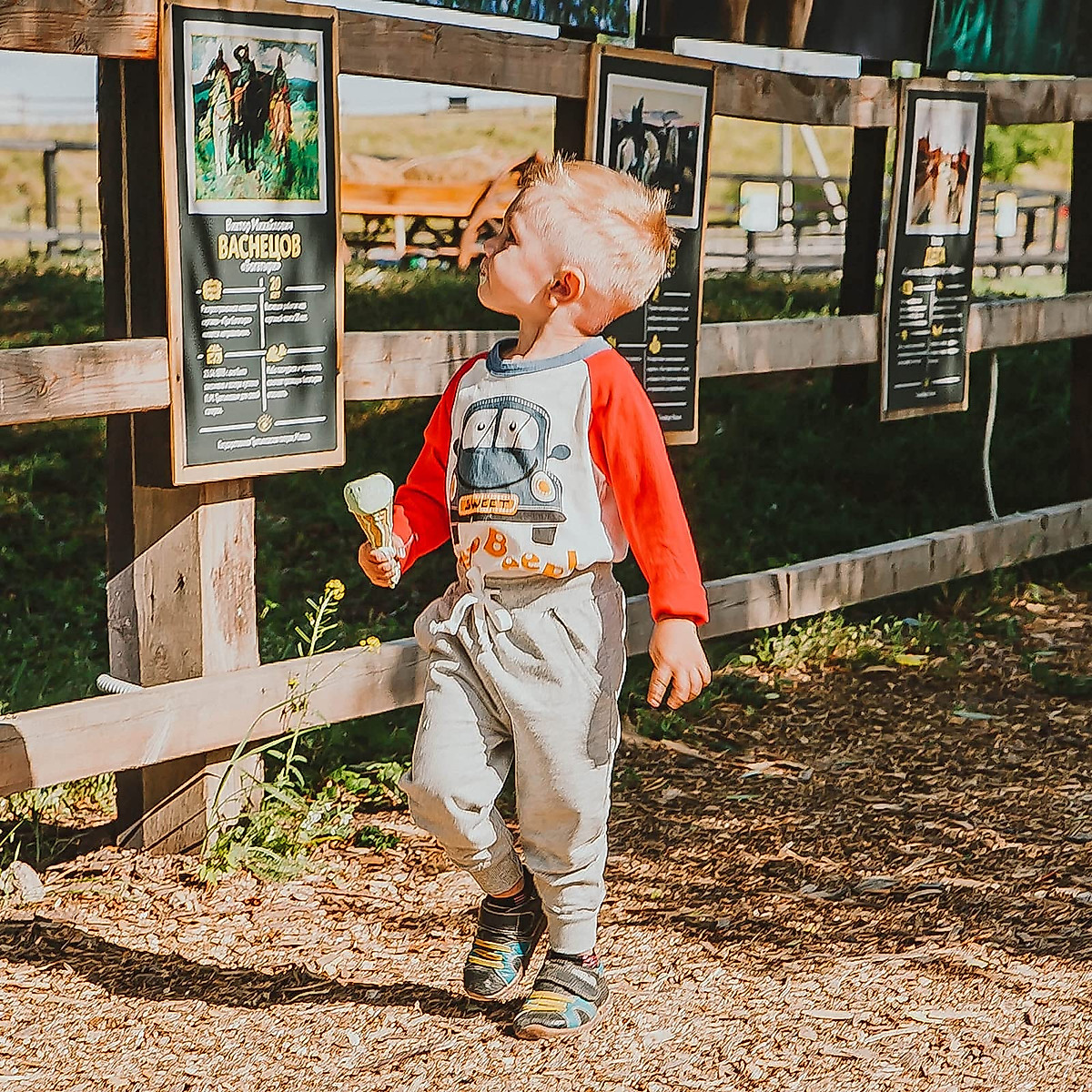 IjnUhb Baby Boys' 2-Pack Cotton Pants, Toddler Pull-on Jogger with Dinosaur Drawstring Elastic Waist