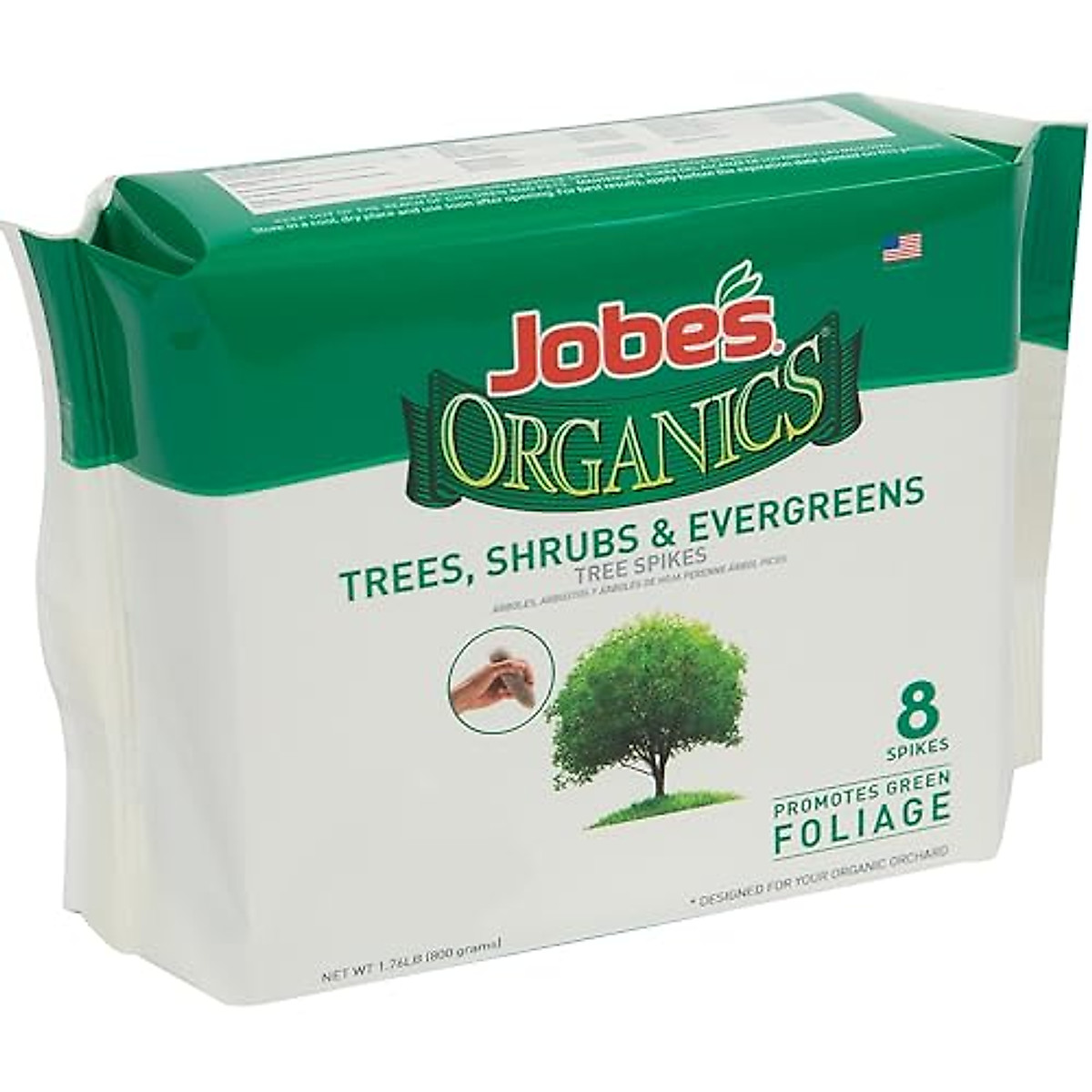 Jobe’s Organics Slow Release Evergreen Fertilizer Spikes, Easy Plant Care for Cypress, Arborvitae, Pine, Cedar, Boxwood, and Many More Acid Loving Trees and Shrubs, 8 Count
