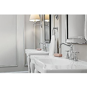 Moen Weymouth Chrome Two-Handle High-Arc Widespread Bathroom Faucet, Valve Sold Separately, TS42114, 0.5