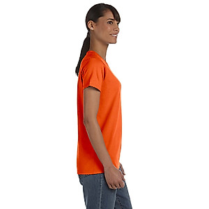 Gildan Women's Heavy Taped Neck Comfort Jersey T-Shirt, Orange, X-Large