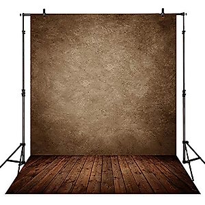 Allenjoy 8x12ft Soft Retro Abstract Brown Wall with Wood Floor Backdrop for Kids Photography Baby Newborn Cake Smash Photo Shoot Background Photographer Props