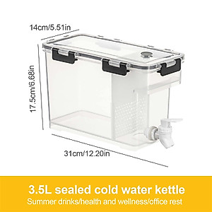 3.5L Cold Kettle with Faucet, Plastic Beverage Drink Dispenser Large Capacity Water Iced Juice Lemonade Water Jug for Garden Home Party