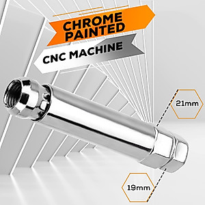 dynofit 6 Spline Drive Tuner Lug Nuts Key for Wrench with 3/4'' (19mm) and 13/16''(21mm) Hex, Chrome Lugnuts Socket Replacement Tool for 1/2" 12x1.5 12x1.25 Lug Nut 24months Warranty