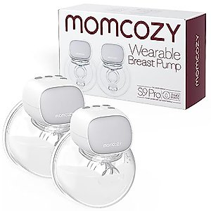 Momcozy Hands Free Breast Pump S9 Pro Updated, Wearable Breast Pump of Longest Battery Life & LED Display, Double Portable Electric Breast Pump with 2 Modes & 9 Levels - 24mm, 2 Pack Gray