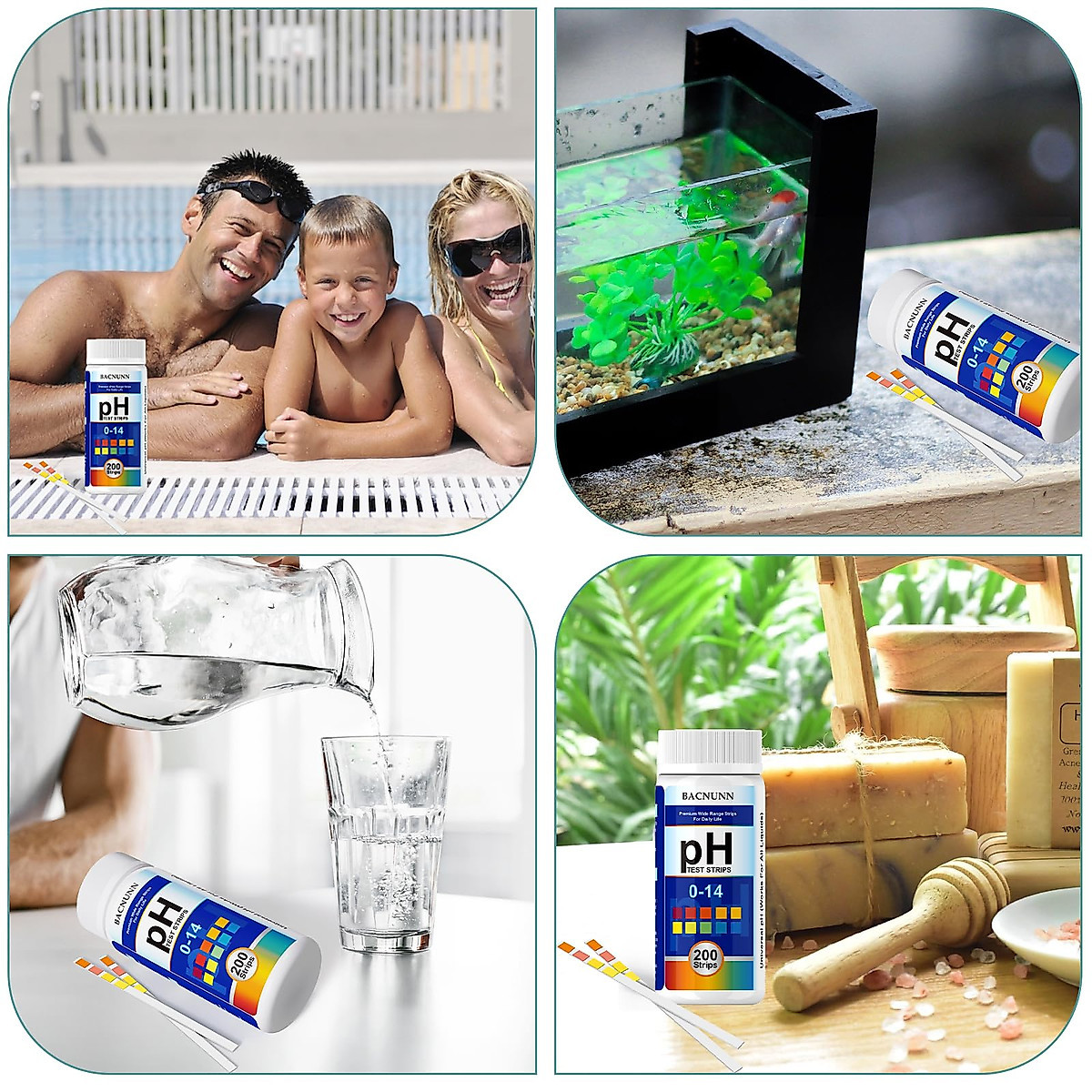 pH Test Strips 0-14: 200 Strips Universal Litmus Paper pH Test Strips for Liquid Testing & Water & Food and Soap Making, Get Highly Accurate Results in Seconds