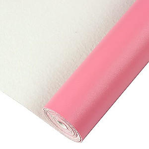 Smooth Solid Color Faux Leather Sheets Roll 12"X53" (30cmX135cm),Very Suitable for Making Crafts, Leather Earrings, Bows,Sewing (Pink)