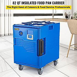 VEVOR Insulated Food Pan Carrier, 82 Qt Hot Box for Catering, LLDPE Food Box Carrier w/One-Piece Buckle & Insulated Food Pan Carrier, 82 Qt Hot Box LLDPE Food Box Carrier w/Double Buckles, Black