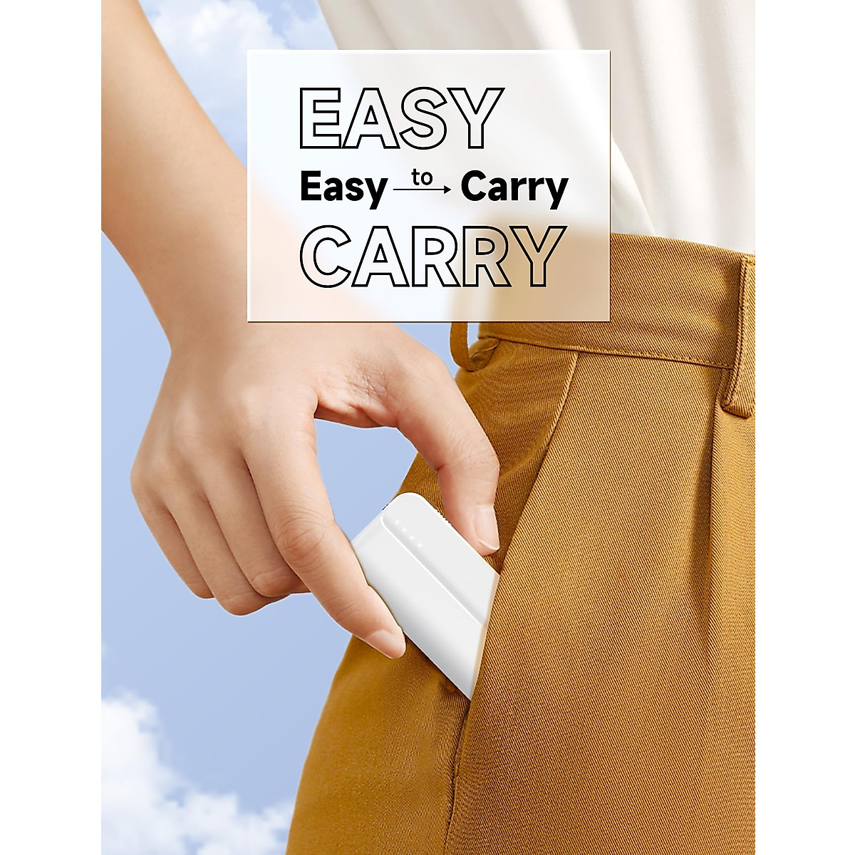 Tiitarn Small Portable Charger, 5000mAh Foldable Power Bank Built in Stand Mini Battery Pack Charger Compatible with i-Phone 14/13/13 Pro Max/12/11/XS/XR/X/8/7(Not USB-C)