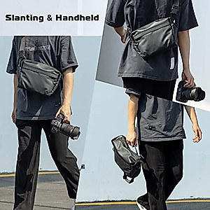 ULANZI Versatile -Camera Shoulder -Bag -Photography, Unisex Portable Travel Bag Accessories Stylish Crossbody DSLR Sling Bag Compatible with Sony Canon etc,-Matte Black
