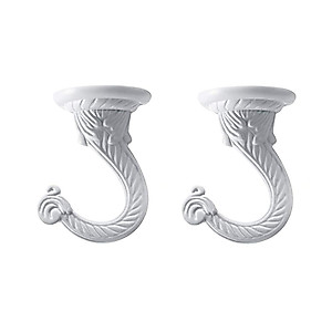 bnafes 2Sets 55mm/2.17" Ceiling Metal Ceiling Hooks, Heavy Duty Swag Ceiling Hooks with Hardware for Hanging Plants/Chandeliers/Wind Chimes/Ornament (White Color)