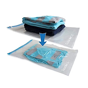 Space Saving Vacuum Storage Bags 12 Pack Vacuum Sealer Bags with Pump for Clothing, Bedding, Comforters, Blankets, Pillows with Compression Seal. Perfect for Moving and Travel.