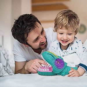 Snappy Dinosaur Dentist Classic Bite Finger Game Dino Toy Funny Family Party Tabletop Board Game with LED Light and Sound