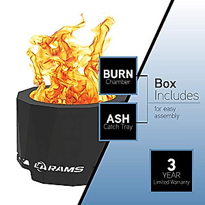 Blue Sky Outdoor Living NFL New England Patriots 24" Steel Smokeless Peak Patio Fire Pit, Black