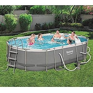 Bestway 56655E-BW 16 Foot x 10 Foot x 42 Inch Above Ground Swimming Pool Set with Filter Pump with Bestway 58234E-BW Maintenance Cleaning Kit