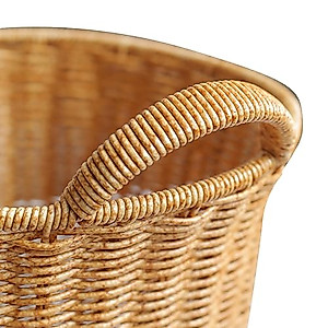DimyFew Desktop Storage Basket Woven Storage Basket with Handles, Multipurpose Flower Basket, Home Storage for Tabletop Cabinet Home, L