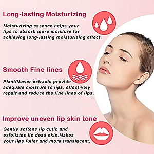 Permotary 30 PCS Moisturizing Lip Mask Crystal Lip Care Pads Mask for Moisturizing & Reducing Chapped, Smoothing Lip Fine Lines-Lip Patches with Moisture Essence to Firms & Hydrate and Plump Your Lips