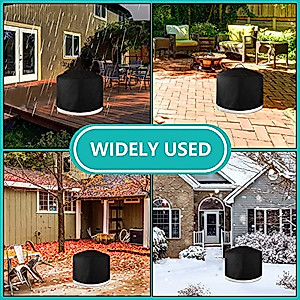 Fire Pit Cover for Solo Stove 15 Inch,Ranger Solo Stove Waterproof Cover,Round Waterproof Fire Pit Protective Accessories for Outdoor Camping,Black,17.7" D x 13.7"H