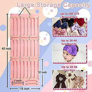 Bow Holder for Girls Hair Bows, Hair Bows Holder Extra Large Capacity, Hair Bows Organizer 27 Ribbons, Baby Hair Accessory Storage Display, Baby Headbands Holder for Room, Closet, Birthday Day Gift