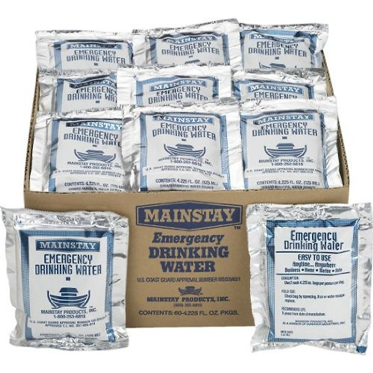 Mainstay Emergency Drinking Water 60 Packets/case 5yr Shelf Life